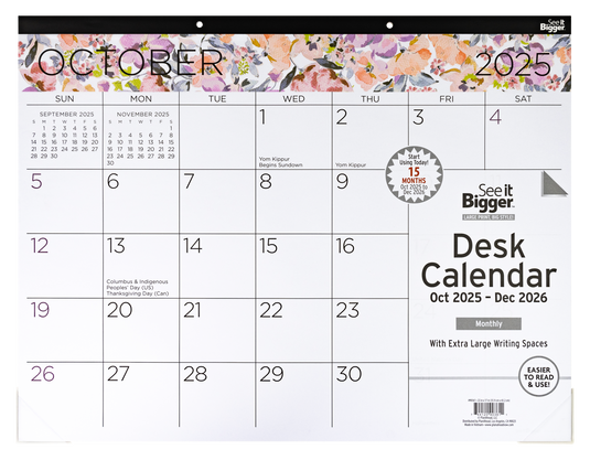 Large Monthly Desk Pad Calendar – See it Bigger